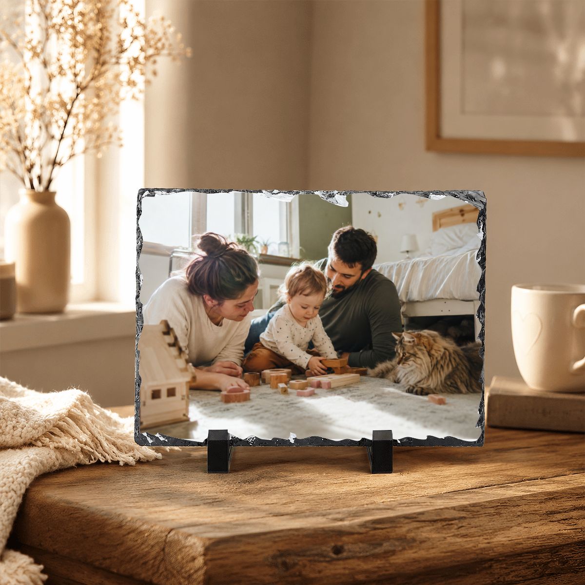Print On Demand Memorial Photo Rock Slate Frame - PrintKK