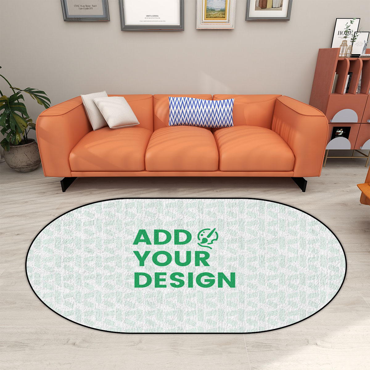 Custom Oval Area Rug - Print-On-Demand Home & Living - PrintKK