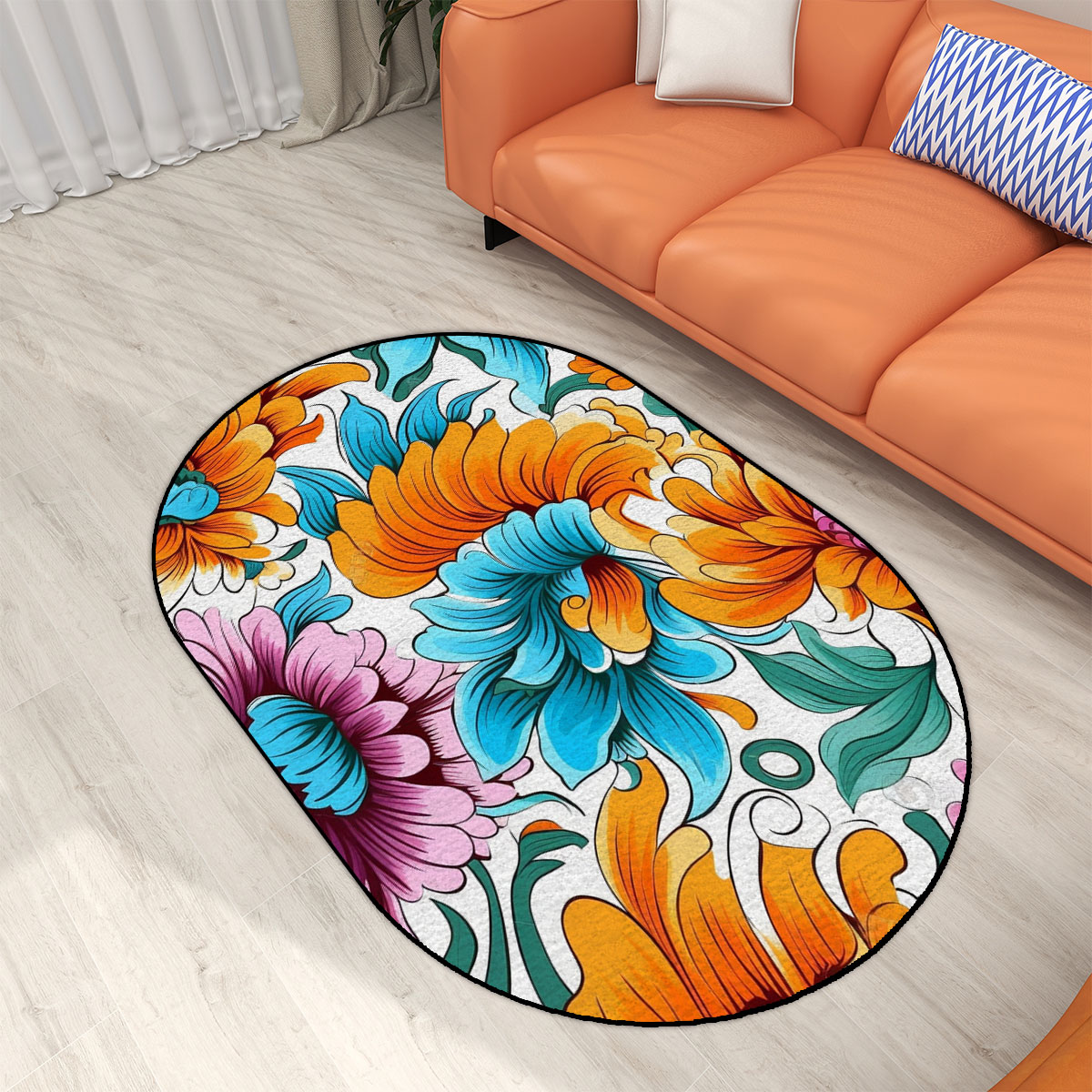 Custom Oval Area Rug - Print-On-Demand Home & Living - PrintKK