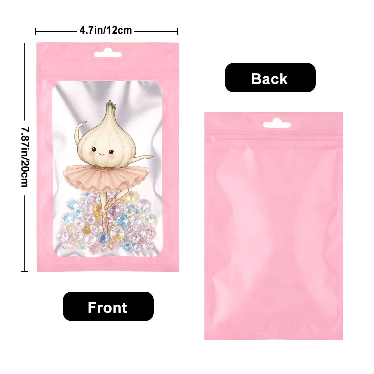 Custom Pink Ziplock Bag-12x20cm - Print on Demand Fulfillment - PrintKK